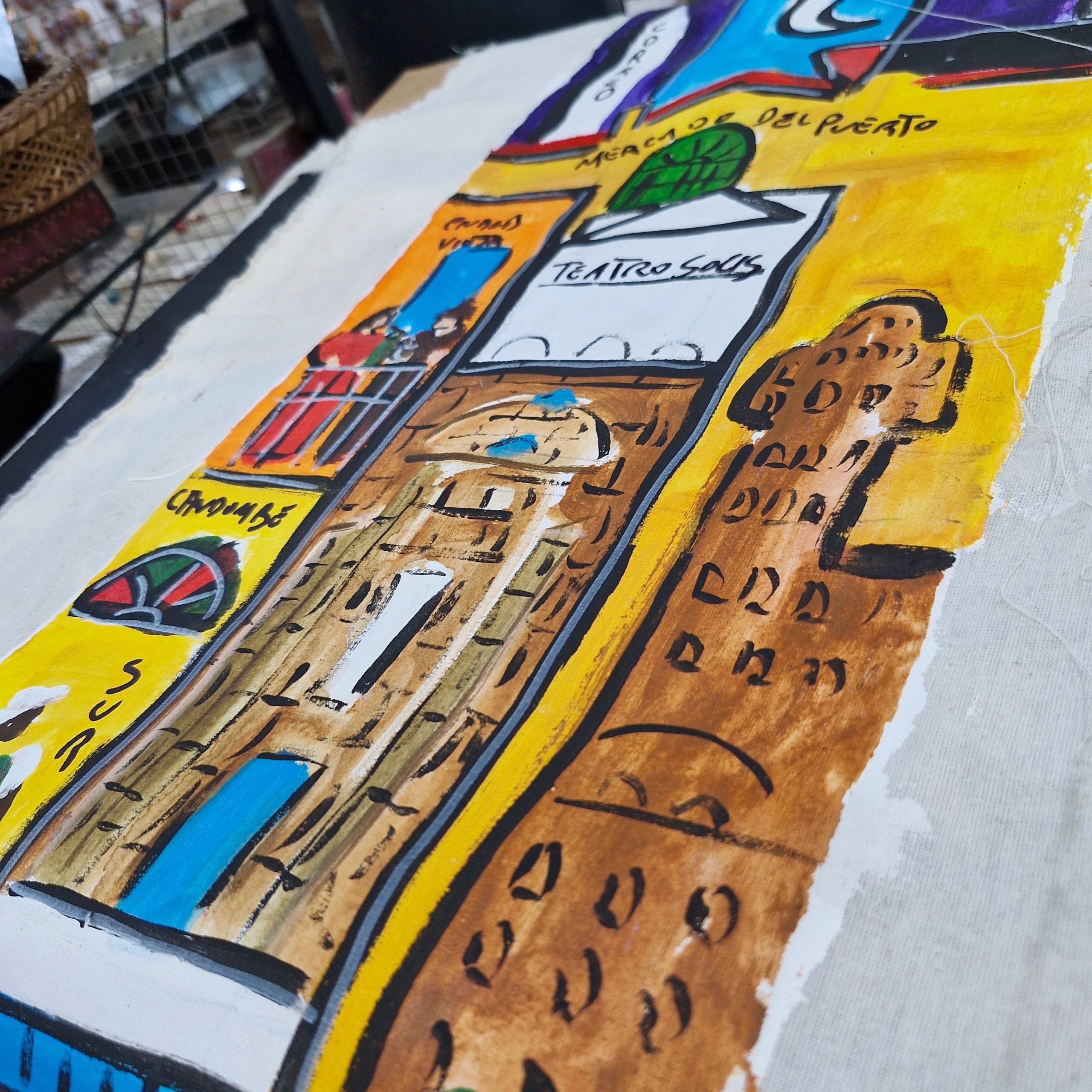 cuadros, posters pintados a mano - Mercado de los artesanos